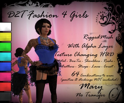 Second Life Marketplace - =D2T Fashion 4 Girls= Mary *RiggedMesh* [wear ...