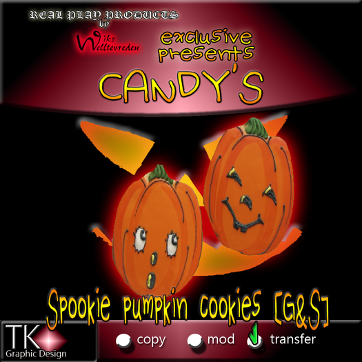 Second Life Marketplace - CANDYs * Spookie pumpkin cookies * Horror & Halloween [G&S compatible]
