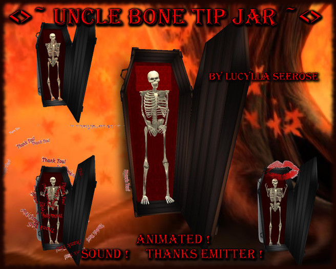 Second Life Marketplace - BoX ~ Uncle Bone Tip Jar ~ by Lucylla Seerose