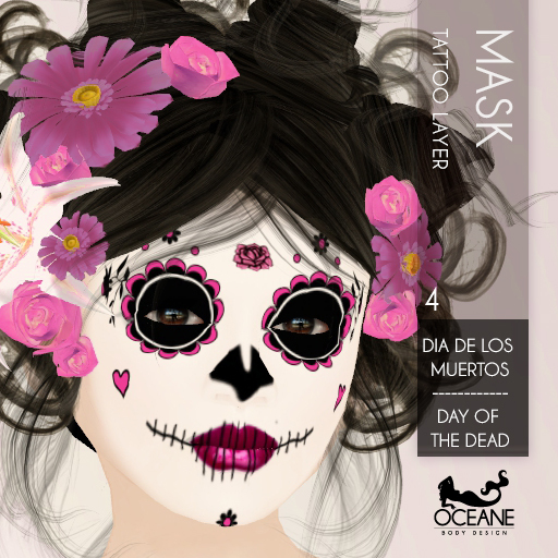 Second Life Marketplace Oceane Dia De Los Muertos Mask Layer 4 1965