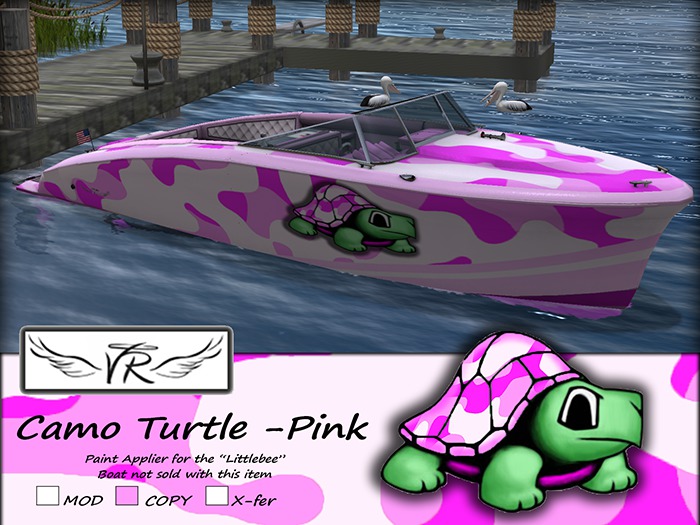 Second Life Marketplace - [VR] AD25H Little Bee Camo Turtle Paint ...