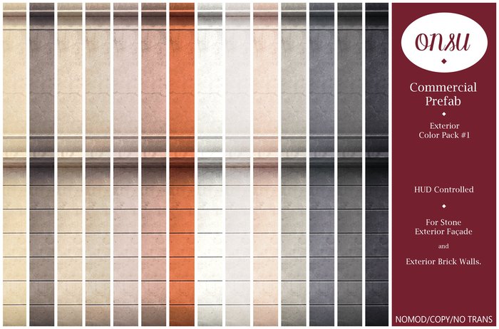 Second Life Marketplace - Onsu ~ Commercial Prefab ~ Exterior Colors HUD