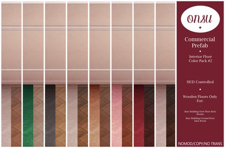 Second Life Marketplace - Onsu ~ Commercial Prefab ~ Floor Color Pack #2