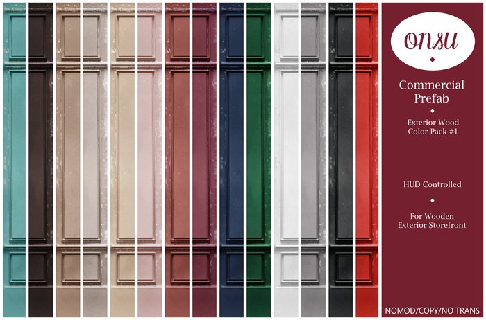 Second Life Marketplace - Onsu ~ Commercial Prefab ~ Wood Colors HUD