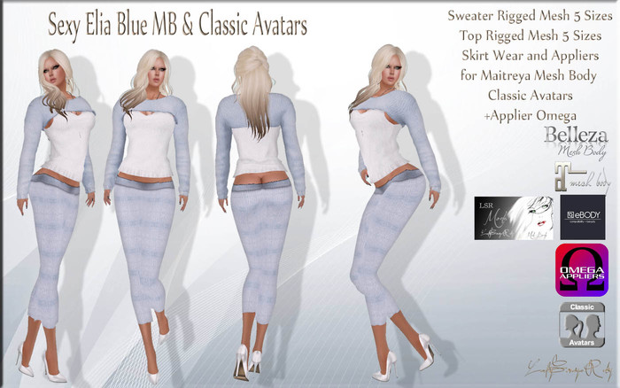 Second Life Marketplace - LSR - Sexy Elia Blue MB & Classic Avatars