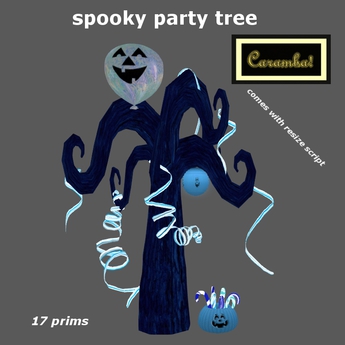 Second Life Marketplace - spooky party tree - blue (decor) / special price