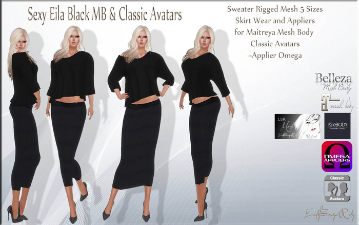Second Life Marketplace Lsr Sexy Eila Black Mb And Classic Avatars