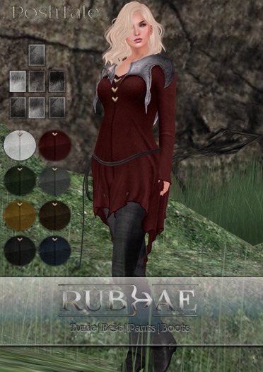 Second Life Marketplace - .PoshTale. Rubrae Set - Tunic | Belt | Pants ...