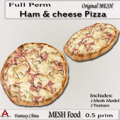 Second Life Marketplace - Fantasy China Mesh Ham & cheese Pizza 0.5 ...