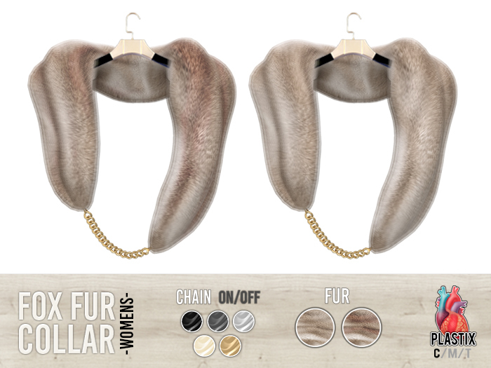Second Life Marketplace - PLASTIX - Fox Fur Collar (Beige) - Women