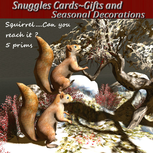 Second Life Marketplace - Squirrels can you reach it Christmas / winter decoration