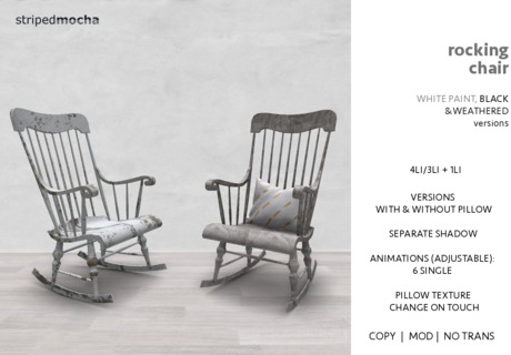 Second Life Marketplace - striped mocha - rocking chair