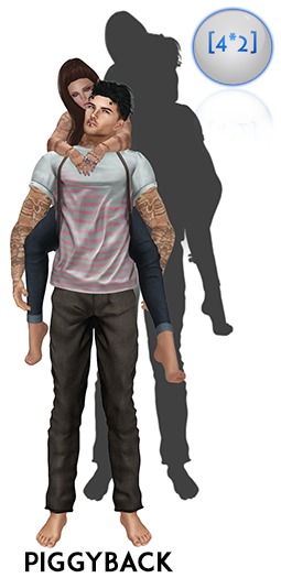 Second Life Marketplace - [4*2] Couple pose - Piggyback