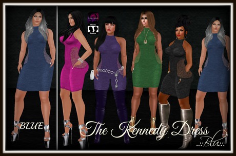 Second Life Marketplace - .::B L U::. The Kennedy Cotton Dress - Light Blue