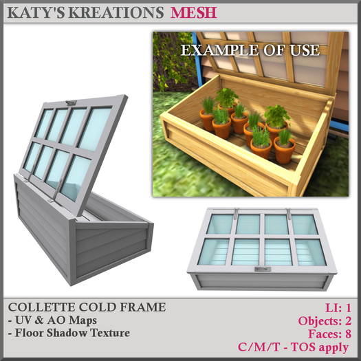 Second Life Marketplace - FULL PERM MESH Cold Frame - COLLETTE - , Mesh ...