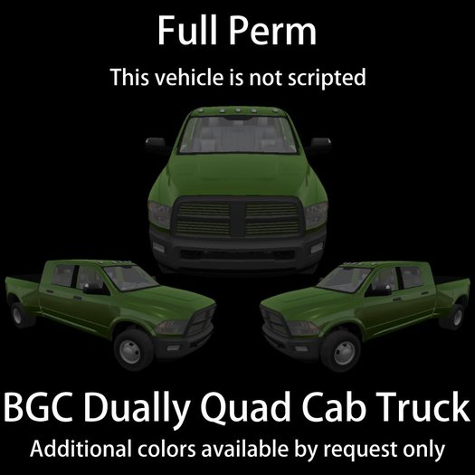 Second Life Marketplace - BGC Dually Quad Cab Truck