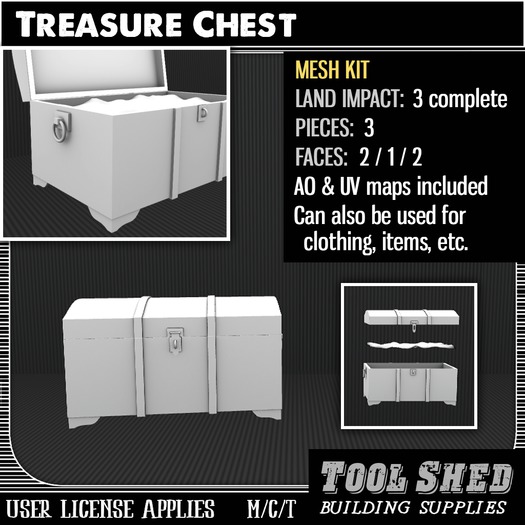 Second Life Marketplace - Tool Shed - Treasure Chest Mesh Kit