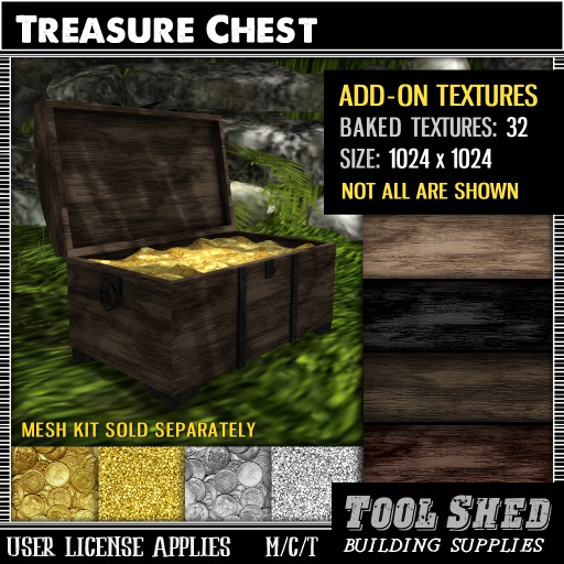 Second Life Marketplace - Tool Shed - Treasure Chest Add-On Textures