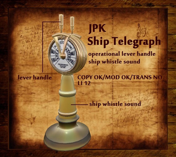 Second Life Marketplace - **JPK Ship Telegraph BOX