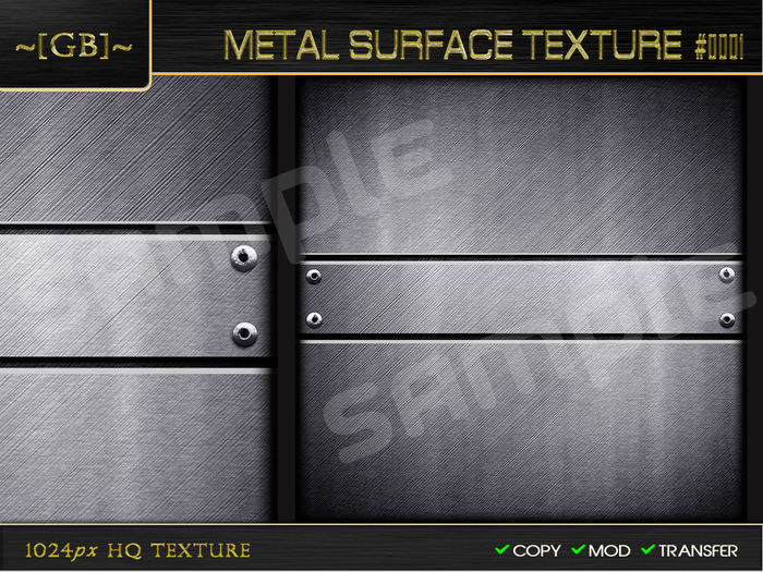 Second Life Marketplace - ~ [GB] Textures HQ ~ 00136 - Metal Surface #0001