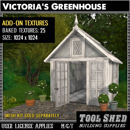 Second Life Marketplace - Tool Shed - Victoria's Greenhouse Add-On
