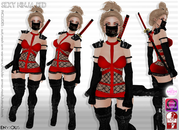 Second Life Marketplace Envious Sexy Ninja Red