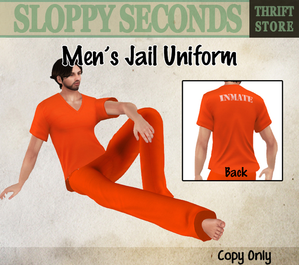 Second Life Marketplace - Sloppy Seconds - Mens Jail Uniform DEMO