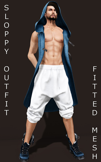 Second Life Marketplace - *X*plosion Sloppy Outfit Male (BlueWhite)