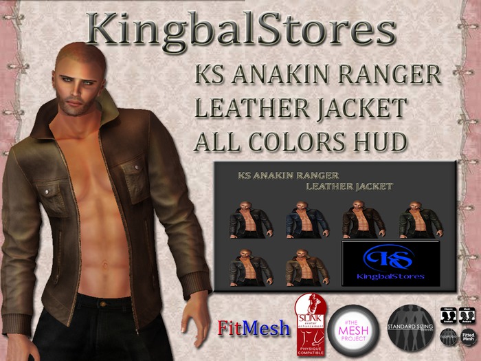 Second Life Marketplace - KS ANAKIN RANGER LEATHER JACKET COLORS HUD ...