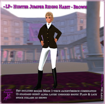 Second Life Marketplace - ~LP~ Hunter Jumper Riding Habit (BOXED) Brown