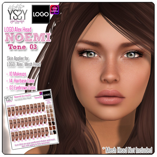 Second Life Marketplace - *YS&YS* Noemi Tone03 Skin Applier For LOGO ...