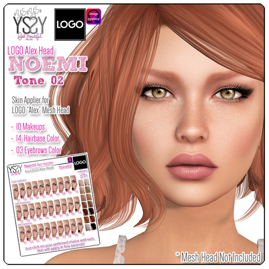 Second Life Marketplace - *YS&YS* Noemi Tone02 Skin Applier For LOGO ...