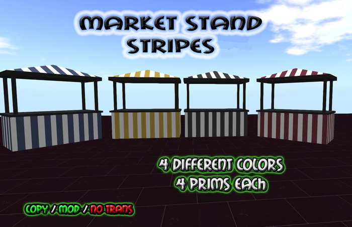 Second Life Marketplace - [Crazy] Market Stand Stripes