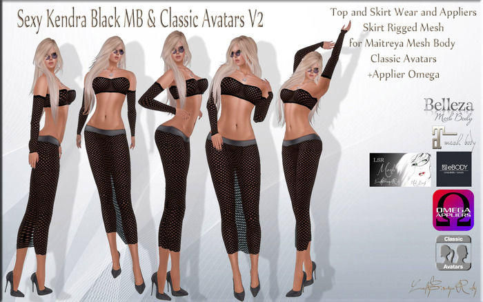 Second Life Marketplace Lsr Sexy Kendra Black Mb And Classic Avatars V2