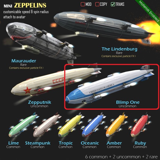 Second Life Marketplace - ~isil~ Mini Zeppelin Amber