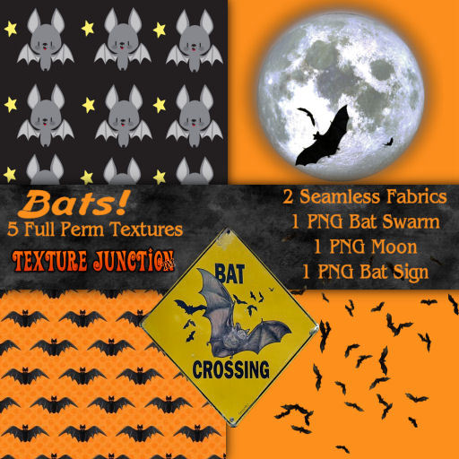 Second Life Marketplace - Texture Junction - Bats! Texture Set