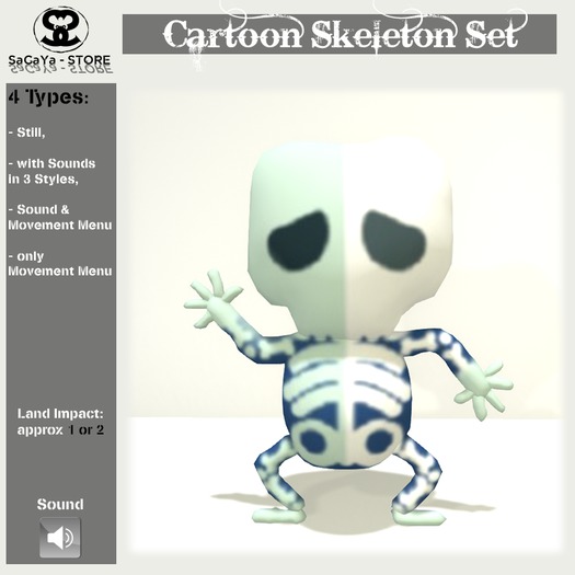Second Life Marketplace - SaCaYa - Cartoon Skeleton Set