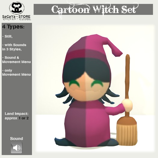 Second Life Marketplace - SaCaYa - Cartoon Witch Set