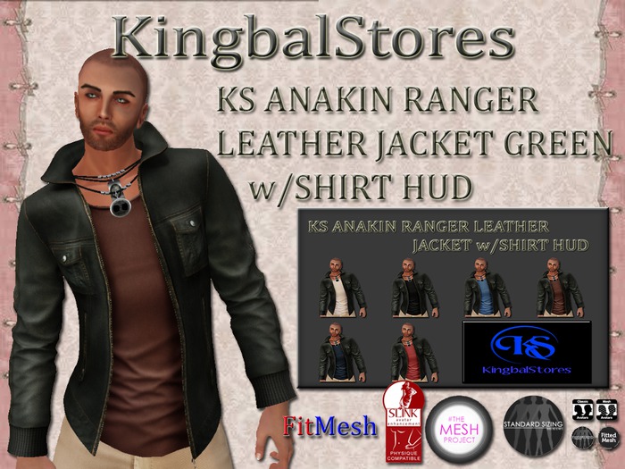Second Life Marketplace - KS ANAKIN RANGER LEATHER JACKET GREEN w/SHIRT ...