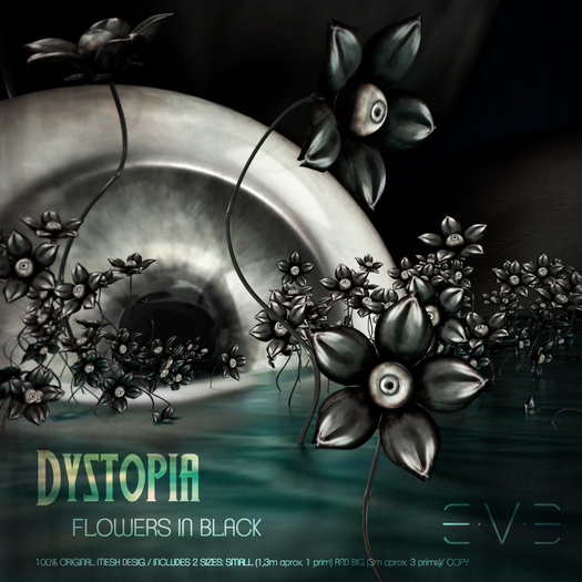 Second Life Marketplace - DYSTOPIA Flowers in Black