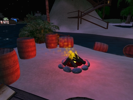 Second Life Marketplace - Tiki - romantic beautiful logfire / campfire ...