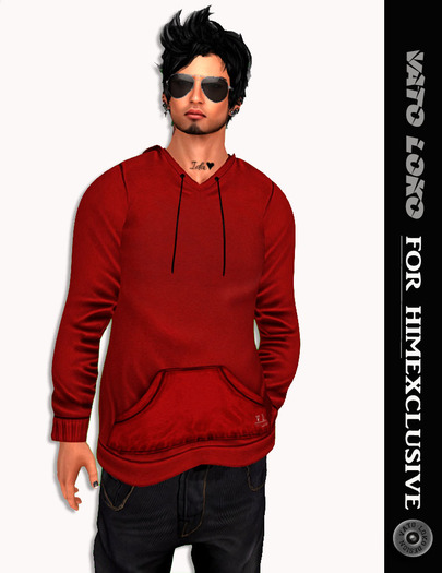 Second Life Marketplace - [Vato Loko] Criminal Hoodie - Red
