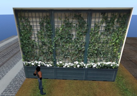 Second Life Marketplace - Planter with Ivy covered trellis wall ...