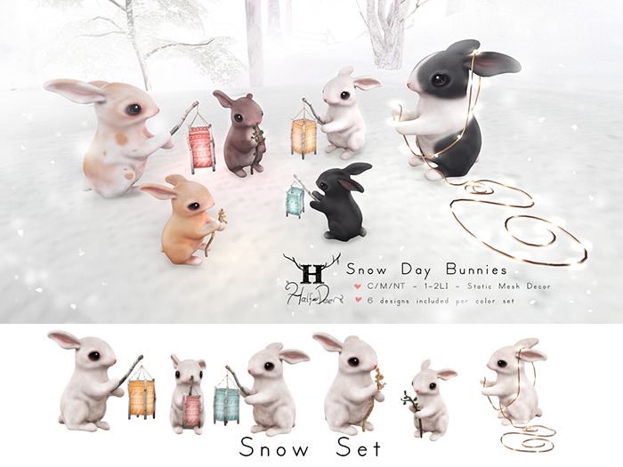 Second Life Marketplace - +Half-Deer+ Snow Day Bunnies [Snow]