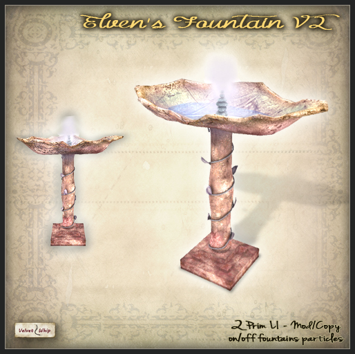 Second Life Marketplace - [Ginger Line] Elven Bird Fountain V2 - 2 LI ...