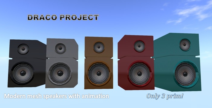 Second Life Marketplace - *DRACO*Project- Mesh modern speakers 5 ...