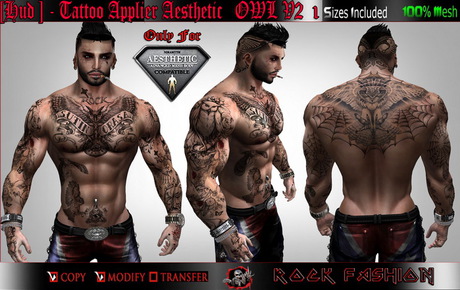 Second Life Marketplace - [Hud ] - Tattoo Applier Aesthetic OWL V2