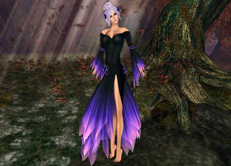 Second Life Marketplace - -Lamu Fashion-Gown Naimi Black/Violet ...