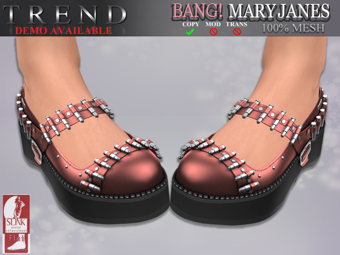Second Life Marketplace Trend Bang Mary Janes Slink Flat Feet