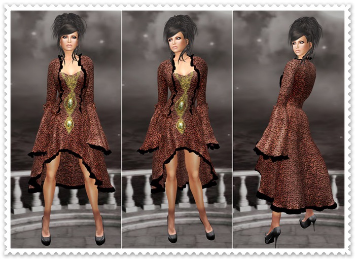 Second Life Marketplace - Mesh Medieval Gown Fairytale Saddlebrown